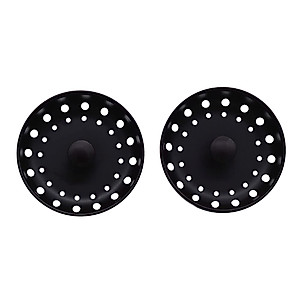 Westbrass D214S-2P-62 3-1/2" Standard Stainless Steel Post Style Large Kitchen Sink Basket Strainer Drain Stopper, 2 Pack, Matte Black