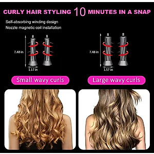 Amgnetic adsorption Hair Dryer attachments - Curling iron for Dyson Supersonic Hair dryer HD01 HD02 HD03 HD04 HD07 ，Hair Dryer professional attachments for Women Styling Natural，Contain 2 Curling Iron