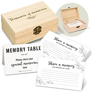 WOODAMORE Share A Memory Card - 50 Pcs Celebration of Life Memory Cards for Funeral, Memorial Cards for Celebration of Life Decorations Ideas, Share A Favorite Memory Box
