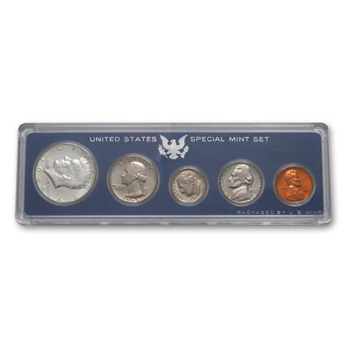 1966 P Special Mint Set - Five Coins in Sealed Case with Original Packaging and Struck at the Philadelphia Mint: SMS US Mint Brilliant Uncirculated