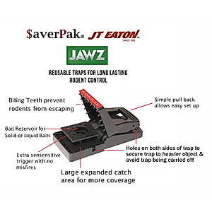 $averPak 8 Pack - Includes 8 JT Eaton Jawz Mouse Traps for use with Solid or Liquid Baits