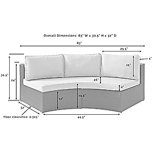 Crosley Furniture CO7120-GY Catalina Outdoor Wicker Round Sectional Sofa, Gray