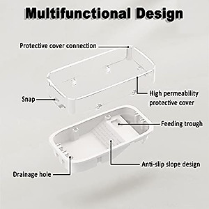 Hamiledyi Turtle Tank Aquarium Tortoise Terrarium with Basking Platform Reptile Habitat Multi-Functional Area Easy to Clean Change Water Prevent Escape for TurtlesHermit Crab Lizard