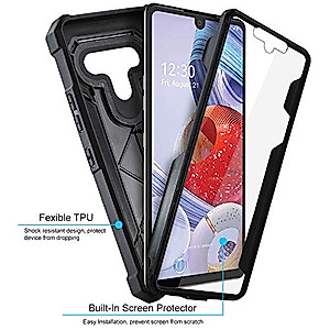 COVRWARE Aegis Pro Series case for LG Stylo 6 with Built-in Screen Protector Heavy Duty Full-Body Rugged Holster Armor Cover Belt Swivel Clip Kickstand, Black