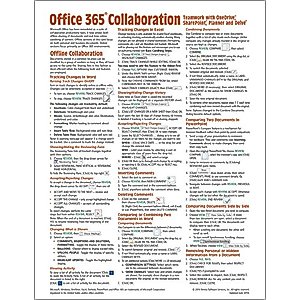 Office 365 Collaboration - Teamwork with OneDrive, SharePoint, Planner and Delve Quick Reference Guide (Cheat Sheet of Instructions, Tips & Shortcuts - Laminated Card)