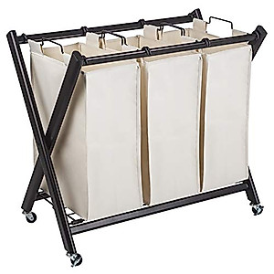 GreenWay Deluxe Steel Triple Laundry Sorter