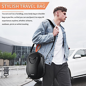 RCGEEK HiBloks Carrying Case for Meta Quest 3 Accessories, Hard Travel Case for Oculus Quest 3 All-in-One VR Headset and Controllers, Quest 3 Backpack Portable Storage Bag