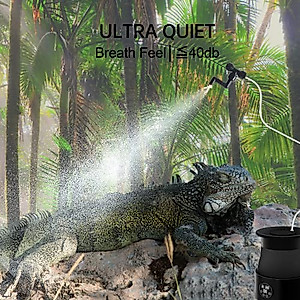 Reptile Humidifiers Mister, 5L Foldable Tank Reptile Misting System,Automatic Mister for Reptiles with Silent Pump & Adjustable Nozzle for Lizard/Snake/Tortoise/Fog/Gecko/Chameleon Terrarium Mister