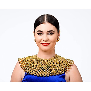Statement Collar Beaded Pearl Bib Necklace (Gold)