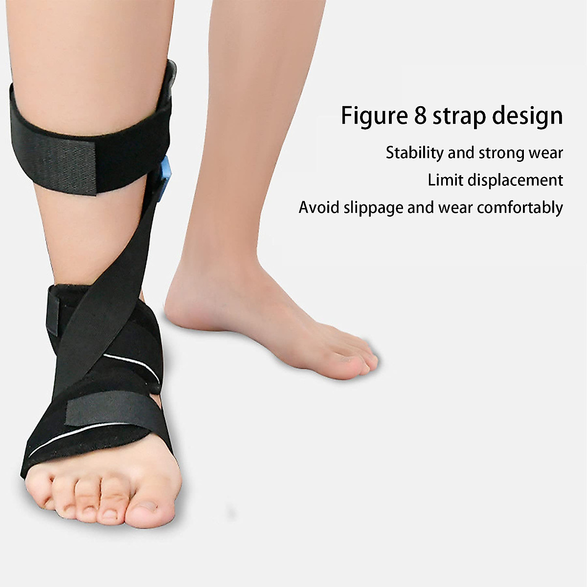 WILLQ Foot Drop Orthosis Drop Foot Brace Orthosis Support for ​Drop Foot Nerve Injury Relieve Pressure Keeping Foot Straight Right Angle Low-Profile Heel-Less Design for Optimum Comfort,Left,Middle