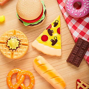 Joyin 50 Piece Set of Kitchen Toys, Dinnerware, Dummy Fruits, Vegetables, Plastic Accessories for Children Educational Learning Toy, Role Play Gift