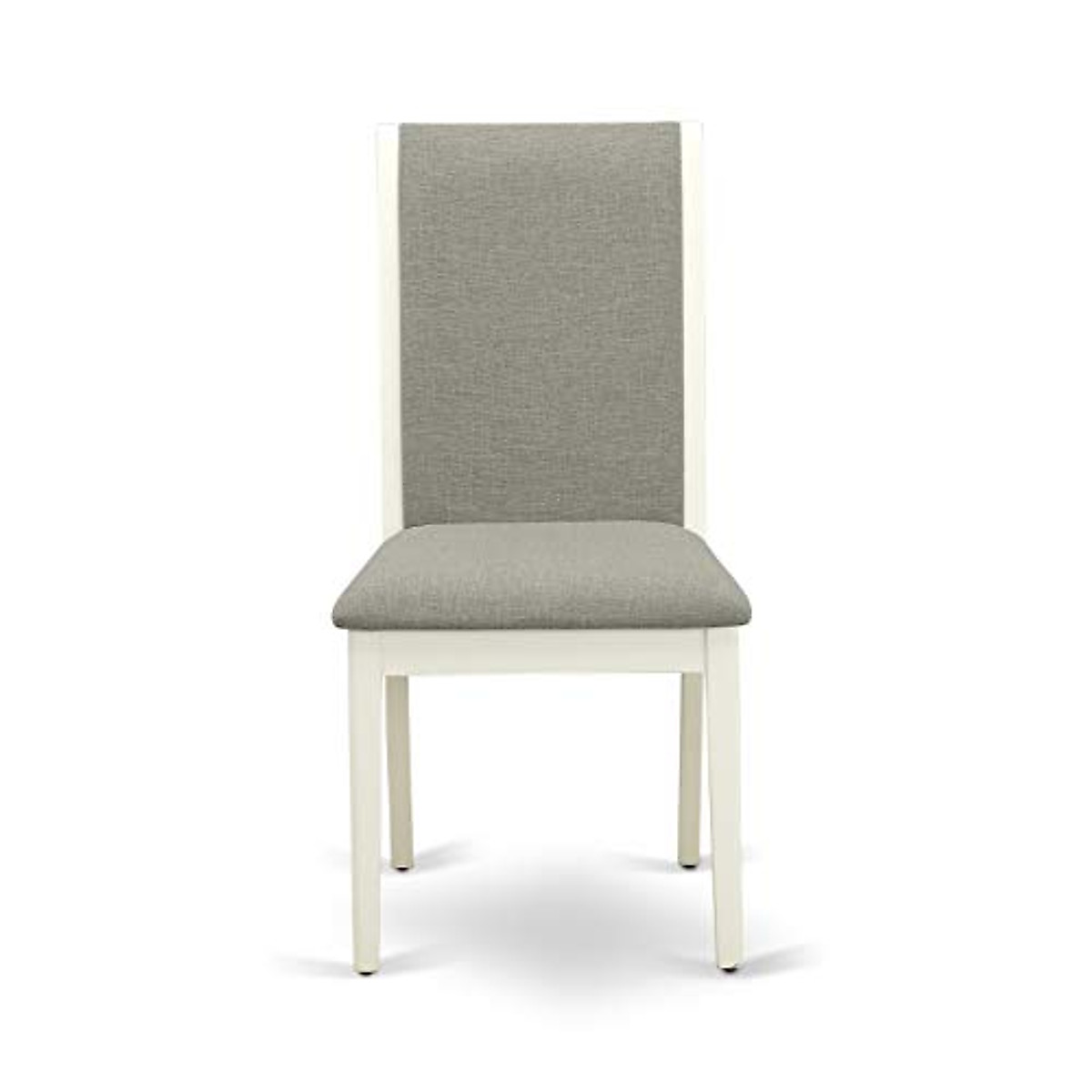 East West Furniture HLLA5-LWH-06 5 Piece Dining Set Includes a Round Dining Room Table with Pedestal and 4 Shitake Linen Fabric Upholstered Parson Chairs, 42x42 Inch, Linen White