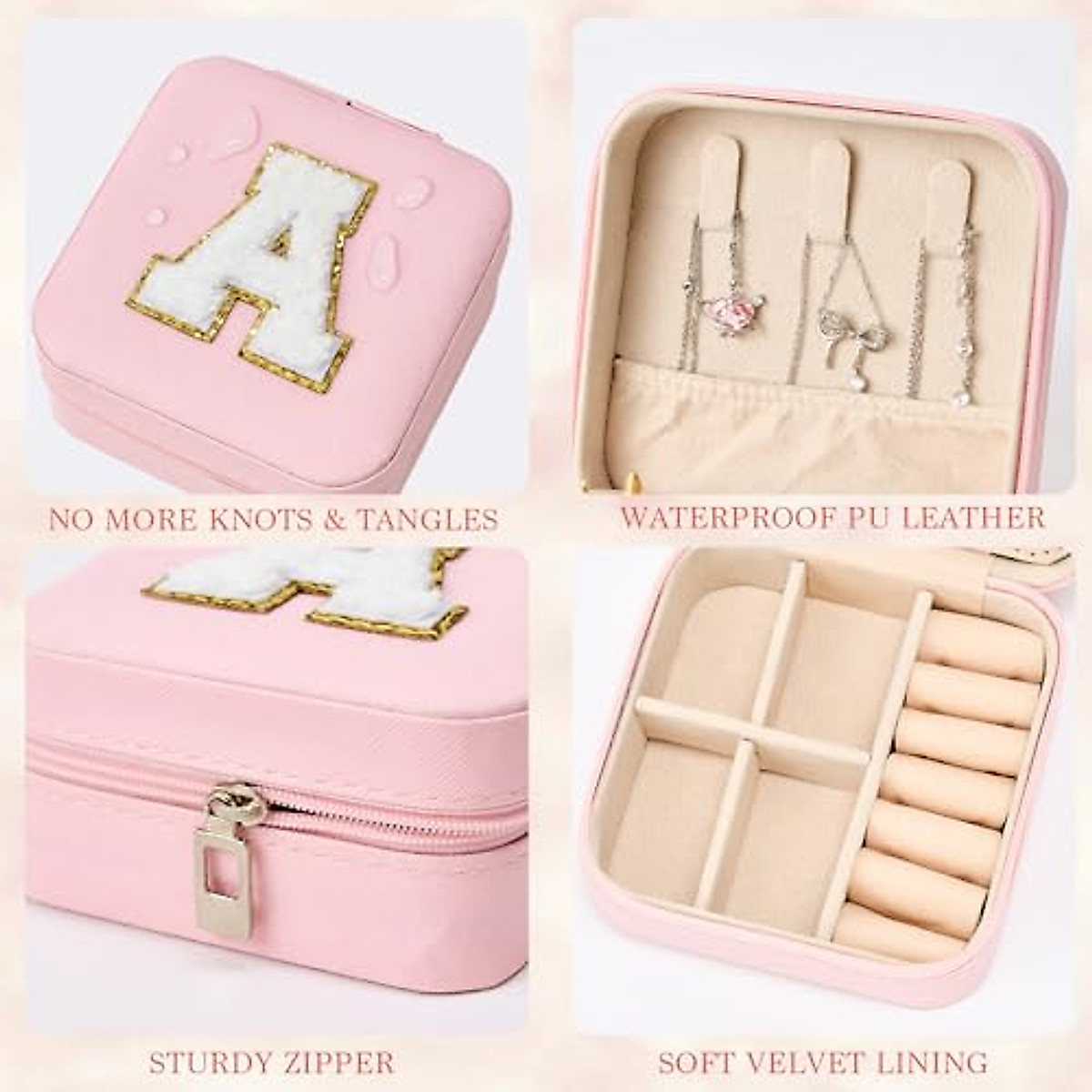 Nayno Travel Jewelry Case Graduation Gifts for Women Travel Jewelry Organizer Travel Jewelry Box Personalized Gifts Portable Trendy Stuff Birthday Gifts for Women