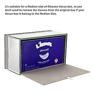 Sumnacon Crystal Tissue Box Cover - Decorative Glass Tissue Box Holder, Sparkling Facial Tissue Holder for Bathroom Living Room Dresser Night Stand Desk Table Office Home Decor (9.9 x 5.6 Inch/Rectangular, Silver)