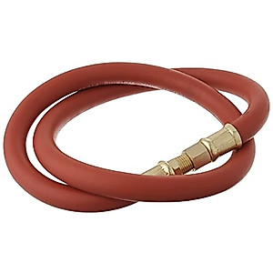 Milton 2760-3LH Air Leader Hose, 3/8" x 3 ft. Rubber Hose - 1/4" NPT Brass Ends - 300 Max PSI