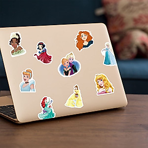 100Pcs Princess Stickers Cartoon Stickers Waterproof Vinyl Stickers for Toddlers Kids Teens Adults Bottle Skateboard