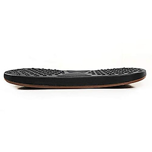 Seville Classics airLIFT Premium Anti Fatigue Wooden Balance Wobble Board Mat w/Massage Points, for Office Standing Desk, Home, Exercise, Therapy, Sports Training, Black, 20"W x 14"D