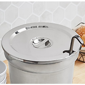 Soro Essentials- 10.5" Stainless Steel Vegetable Inset Notched Cover - Fits 11 qt. Inset for Commercial Food Warmer Soup Warmer and Soup Chafer Applicable to Catering Buffet Parties Banquets