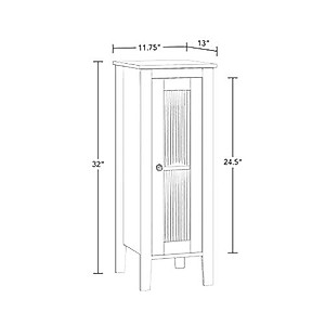 RiverRidge Prescott Slim Single Door Floor Storage Cabinet, White