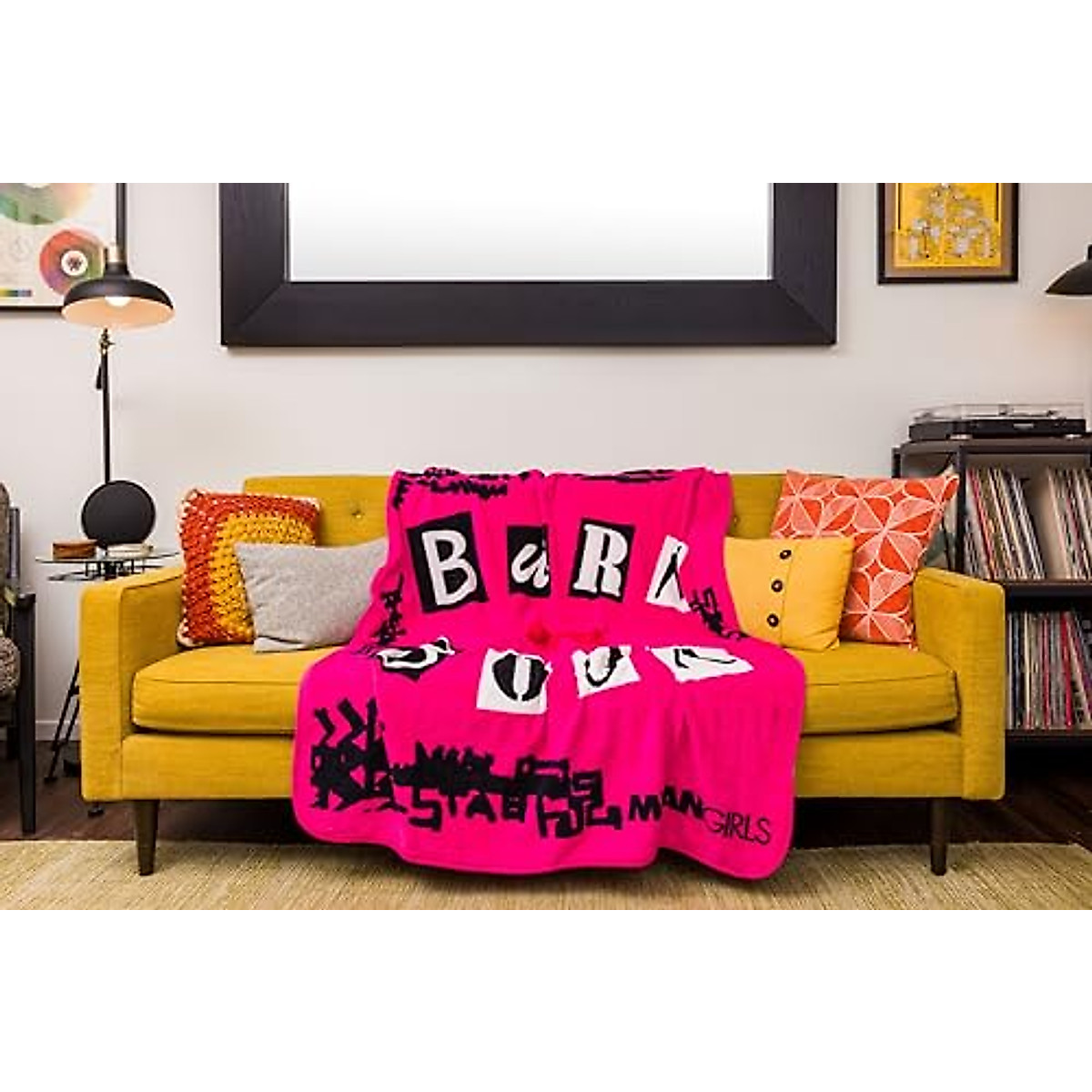 Silver Buffalo Mean Girls Burn Book Regina George, Karen Smith, Gretchen Wieners, and Cady Heron 45" x 60" Fleece Throw, Soft and Cozy Blanket, 250 GSM