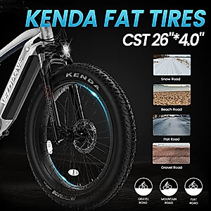 VELOWAVE Electric Bike Adults 750W BAFANG Motor 48V 15Ah LG Cells Battery,26" x 4.0" Fat Tire Ebike 28MPH Snow Beach Mountain Electric Bicycle Shimano 7-Speed