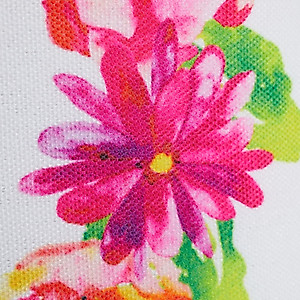 Okuna Outpost Set of 2 Reusable Monogram Letter Z Personalized Canvas Tote Bags for Women, Floral Design (29 Inches)