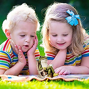 Jetec Miniature Frog Garden Statue Miniature Fairy Garden Outdoor Accessory Figurine Fairy Garden Resin Statues Indoor Figurine for Yard Home Garden Patio and Office Decoration