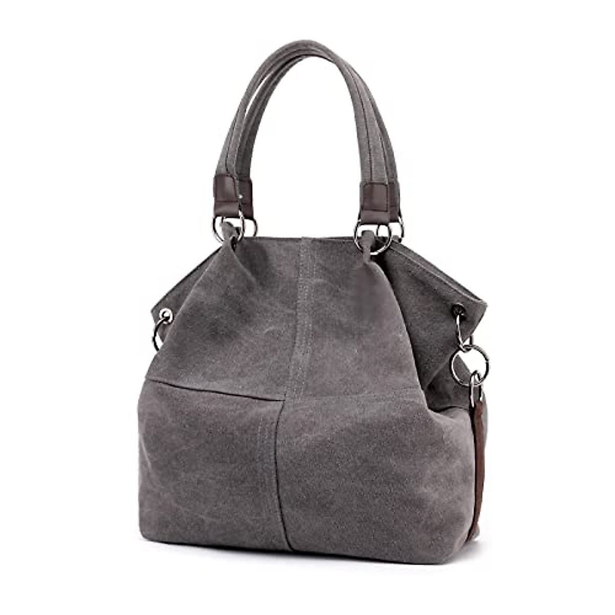 Eamom canvas tote bag for women hobo crossbody bags shoulder purses and handbags large capacity travel bag (Gray)