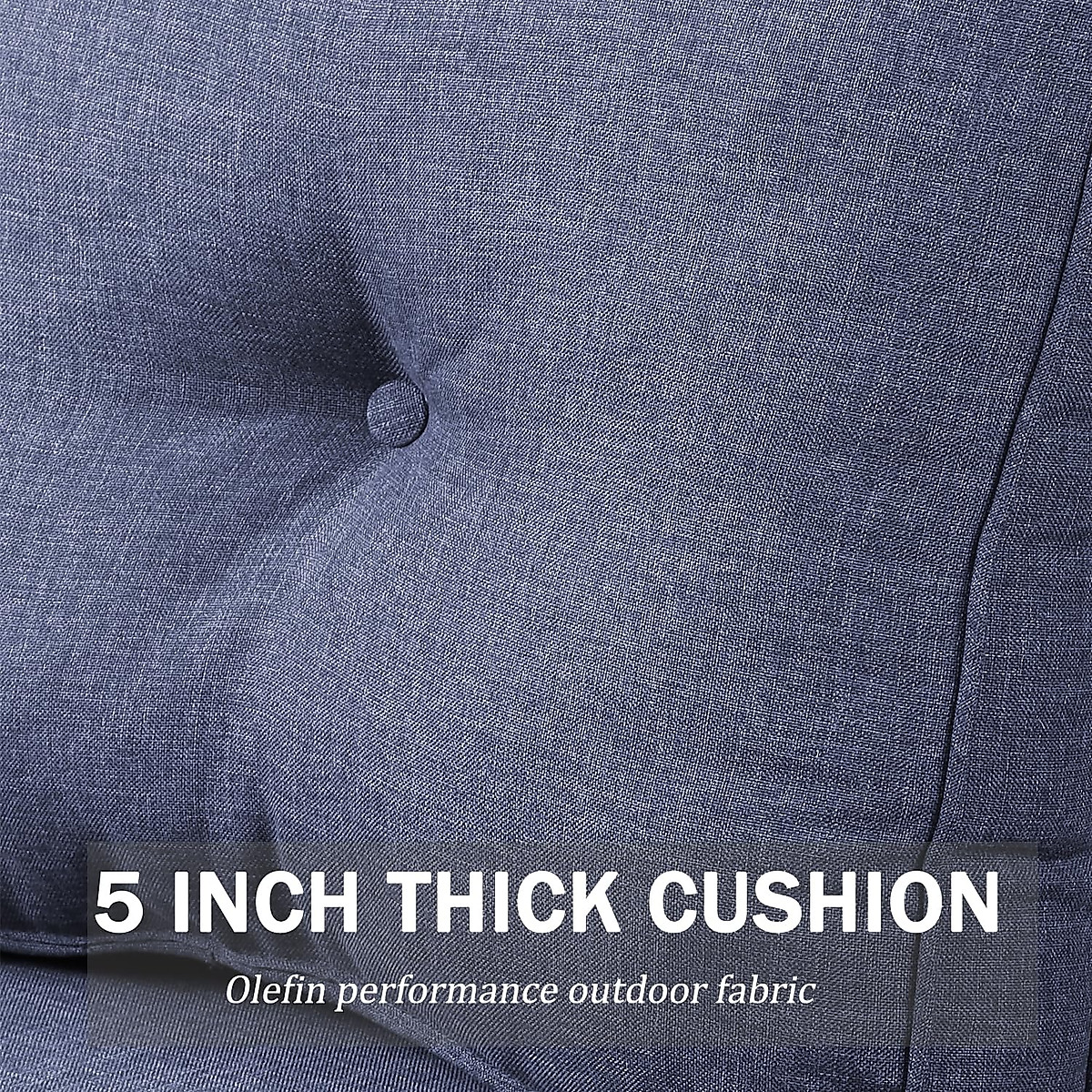 Outdoor Furniture Set, 6 Pieces Rattan Wicker Swivel Chair Coversation Set with Ottomans