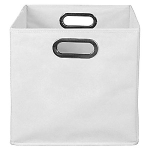 Niche Cubo Foldable Fabric Storage Bin with Label Holder- White