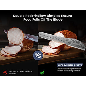 SYOKAMI Multifunction Carving Knife, 12 Inch High-Carbon Japanese Style Brisket Knife with Wood Handle, Damascus Pattern Full Tang Design, Razor Sharp Slicing Knife for Meat Cutting with Gift Box