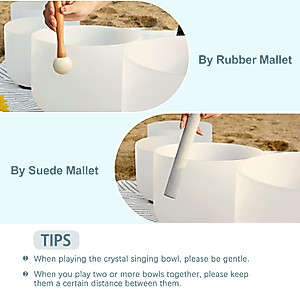 CVNC 432HZ 7-12 Inch Set Of 7 Pcs Frosted Quartz Crystal Singing Bowls With 2 Pcs Carrying Case bag Sound Healing