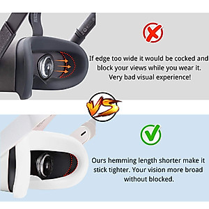 VR Face Silicone Cover Mask Combo with Protective Lens Cover for Quest 2 Headset Face Pad Cushion Accessories Set Sweatproof Lightproof by X-super Home (White, Quest 2)