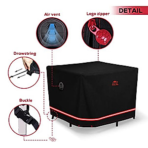 Turtle Life Patio Furniture Sets Cover, Heavy Duty Square Durable Waterproof Outdoor UV Resistant Anti-Fading Dining Table Chairs Furniture Cover, Black, 56"L x 56"W x 29"H