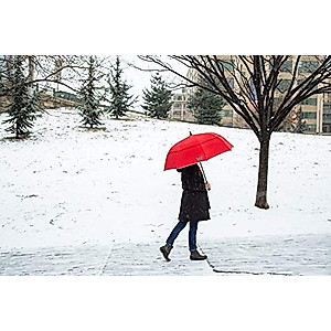 Weatherman Umbrella - Stick Umbrella - Windproof Umbrella Resists Up to 55 MPH Winds (Black)