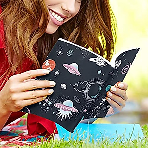 Flashideas Spacecraft Book Protector for Paperbacks Durable Premium Fabric Checkbook Cover for Women and Men Portable Textbook Cover Gift for Classmate Friend BFF