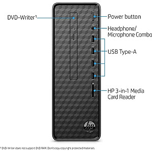 HP 2022 Newest Slim Desktop, Intel Core i5-12400T, 32GB RAM, 512GB SSD, 1TB HDD, Intel UHD Graphics, Wi-Fi 5, Bluetooth 5, Windows 11 Home, Bundle with Cefesfy Accessory, NO DVD