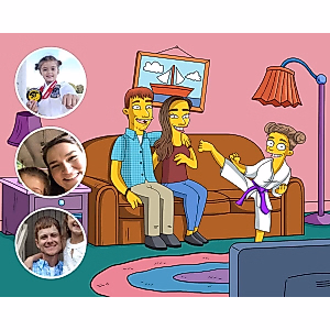 Simpsons Personalized Caricature Digital Art | Wall Art | Wall Decor | Simpsons Custom Family Digital Version