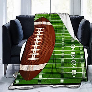 Football Blankets and Throws 50"X40" Soft Flannel Sports Blankets for Mens Boys Plush Cozy Throws for Bed Sofa Gifts