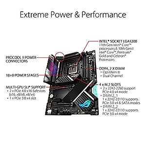 ASUS ROG Maximus XIII Apex (WiFi 6E) Z590 LGA 1200(Intel® 11th/10th Gen) ATX gaming motherboard (PCIe 4.0,18 power stages,Intel® 2.5 Gb Ethernet,4xM.2, USB 3.2 Gen 2x2, Aura Sync RGB)