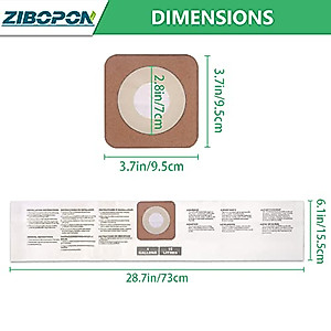 12 Pack 43270 Fine Dust Collection Bags Compatible with Craftsman 4 Gallon Shop Vac CMXEVBE17612 & Dewalt DXV04T 4 Gal Vacuum, Part# CMXZVBE43270