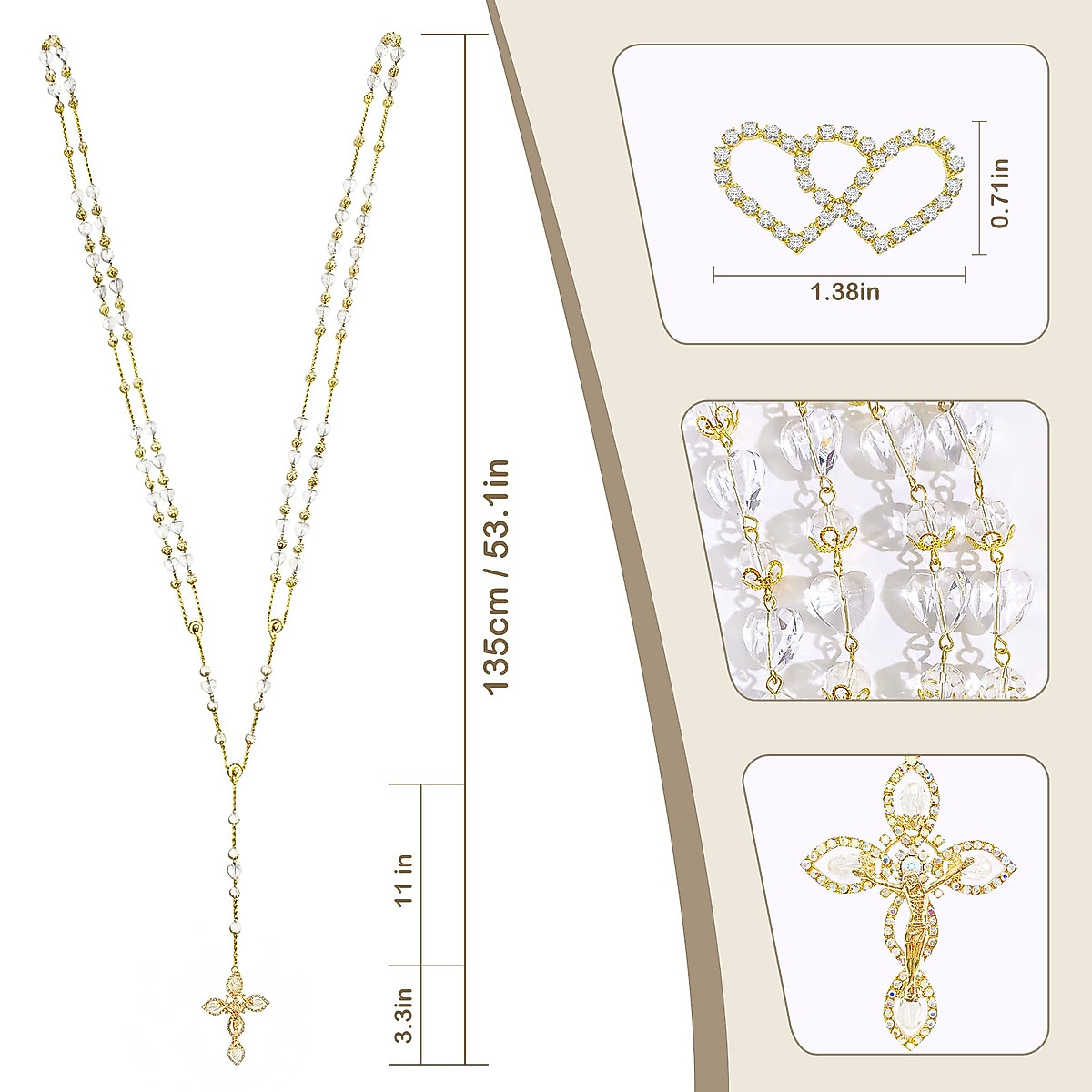 Lazo Para Boda,Wedding Lasso for Ceremony Gift,Rosario Lazos Para Boda Catolica,Lazos Para Bodas De Iglesia Para Novios,Lasso for Wedding Ceremony,Wedding Crystal Rosary,Lazo De Bodas Para Los Novios