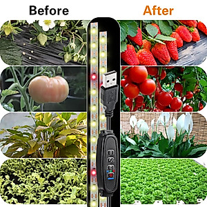 Grow Light Strip waterproof Grow Lights for Indoor Plants Full Spectrum plant grow lights indoor with Auto ON/Off Timer White Red 120 LEDs Sunlike Grow Lamp for plant light for indoor plants （6.56FT）