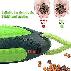 Squeaky Dog Toys Puppy Squeak Toy Interactive Doggy Treat Dispenser Food Dispensing Ball Fetch Catch Rugby Puzzle Teething Toys Ball IQ Training Chew Toys for Small and Medium Dogs