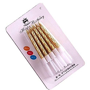 QQYL Gold Silver 1st 2nd 4th 18th 21st 25th 30th 40th 50th 60th 65th 70 85th 95th Happy Birthday Cake Topper Number Cake Candles Birthday Candles Decorating Kit Cake Banner Pop Sticks (Gold, Stick)