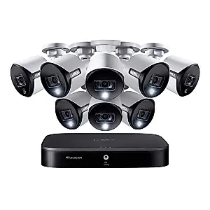 Lorex 4K Indoor/Outdoor Analog Wired Security Camera System, Ultra HD Bullet Cameras with Motion Detection Surveillance, Color Night Vision & Smart Home Compatibility, 2TB 8 Channel DVR, 8 Cameras