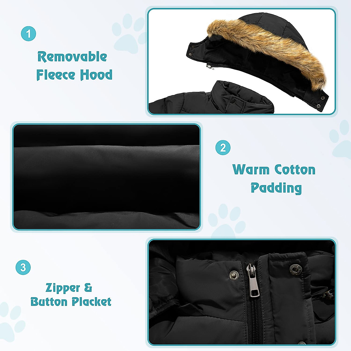 FARVALUE Boy Winter Coat Warm Quilted Puffer Water Resistant Parka Jacket with Detachable Fur Hood for Big Boys Black, 12-13 Years