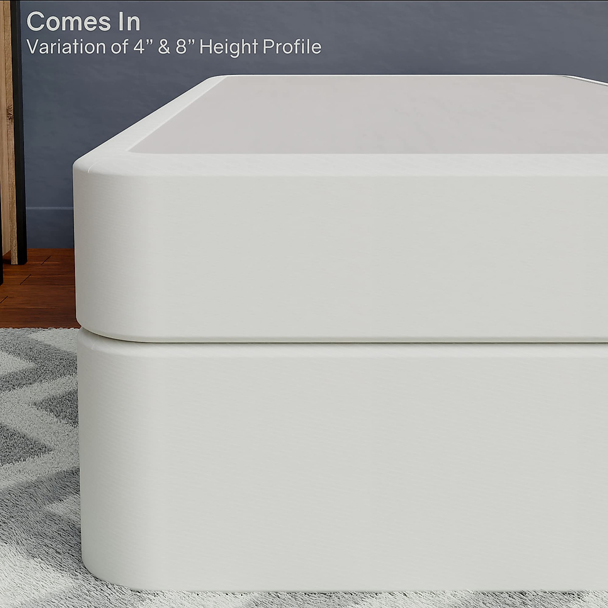 Spring Sleep 8-Inch Split Wood Fully Assembled Traditional Box Spring/Foundation For Mattress, Queen, Beige