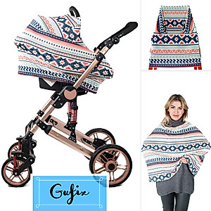 Premium Soft - Baby Car Seat Canopy, Nursing Cover, Breastfeeding Cover, Shopping Cart Cover, Stroller Sunshade, High Chair Cover, Car Seat Covers for Girls and Boys, Baby Seat Cover - Aztec
