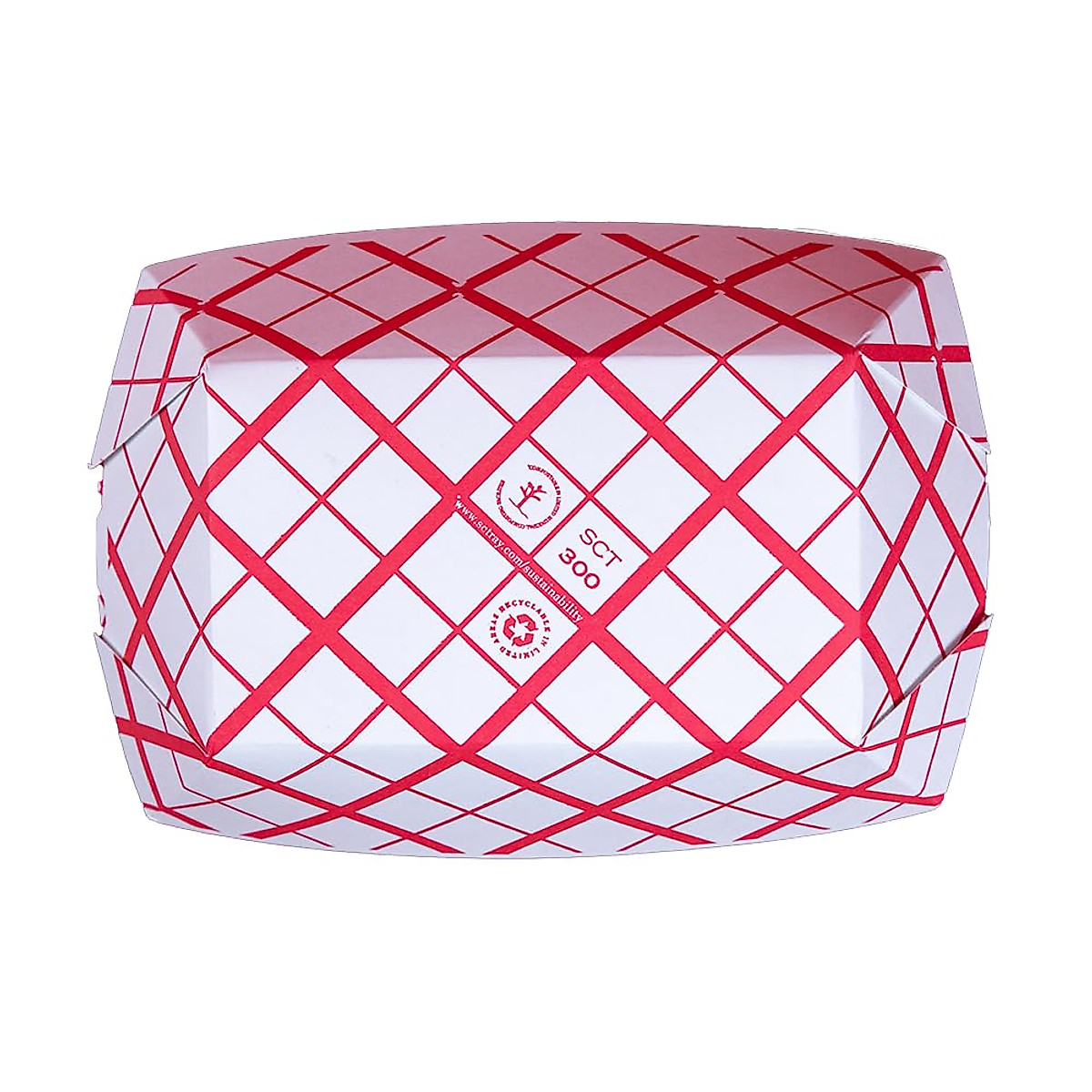 Southern Champion Tray 0425 #300 Southland Paperboard Food Tray, 3 lb Capacity, Red Check (Case of 500)
